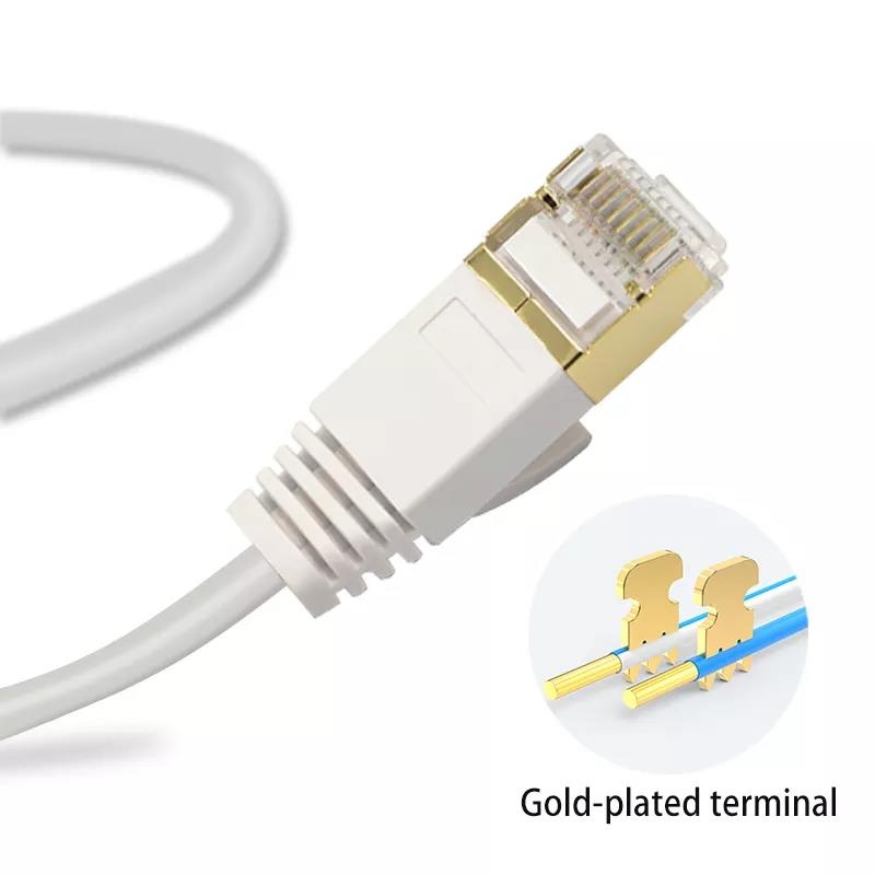 Cat6a Cat7 Slim Patch Cable White Color