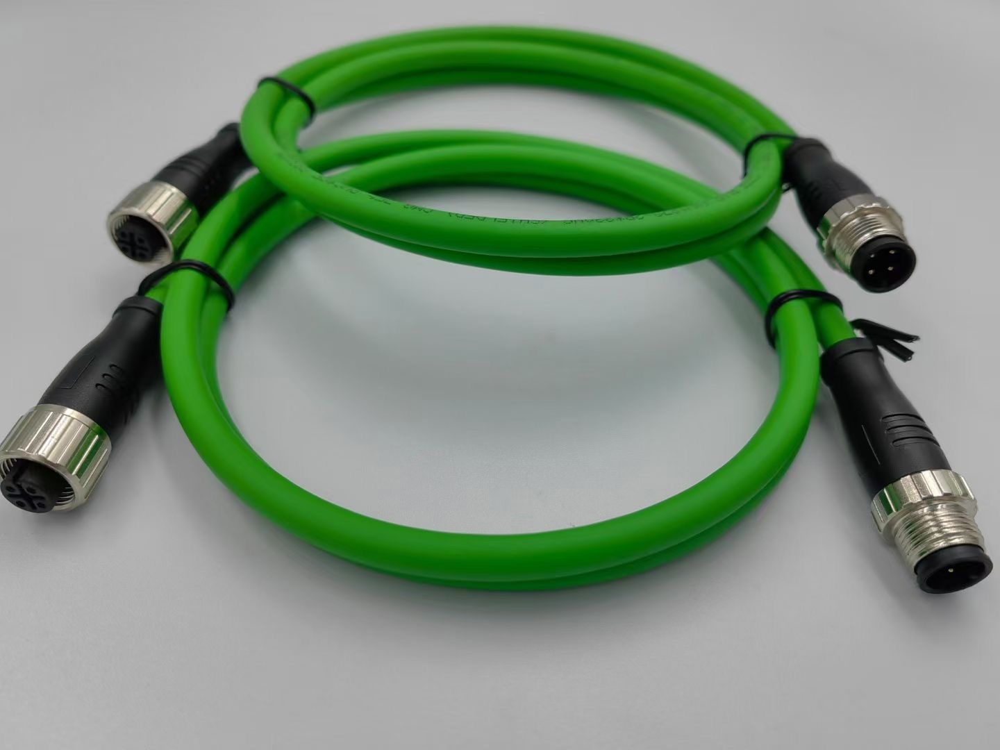 M12 4 Pin D Code Male Connector to RJ45 Male Plug Industry Ethernet cable